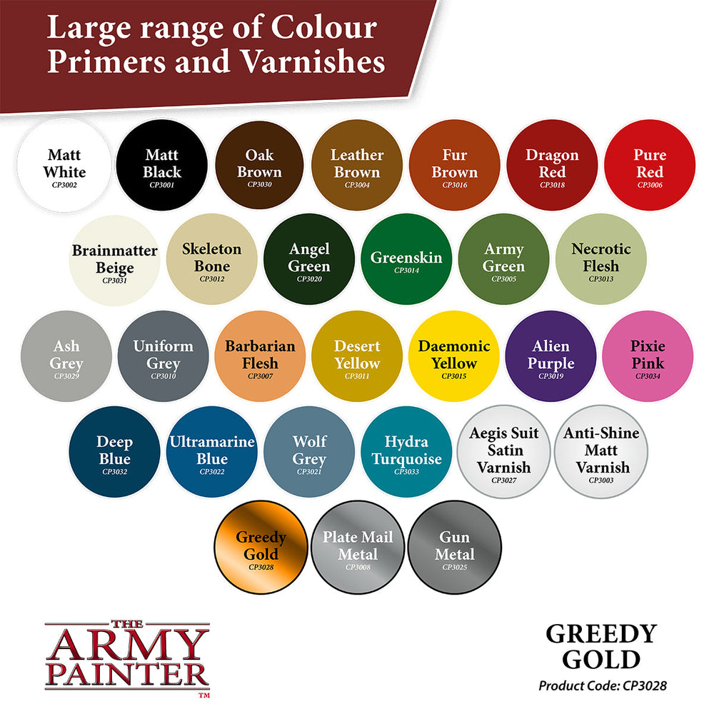 Colour Primer: Greedy Gold - A ideal basecoat for golden miniatures