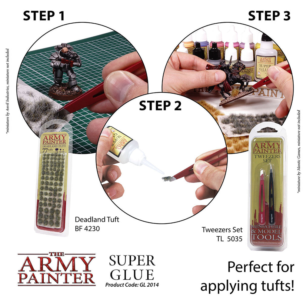 Super Glue: a must have for resin and metal miniatures.